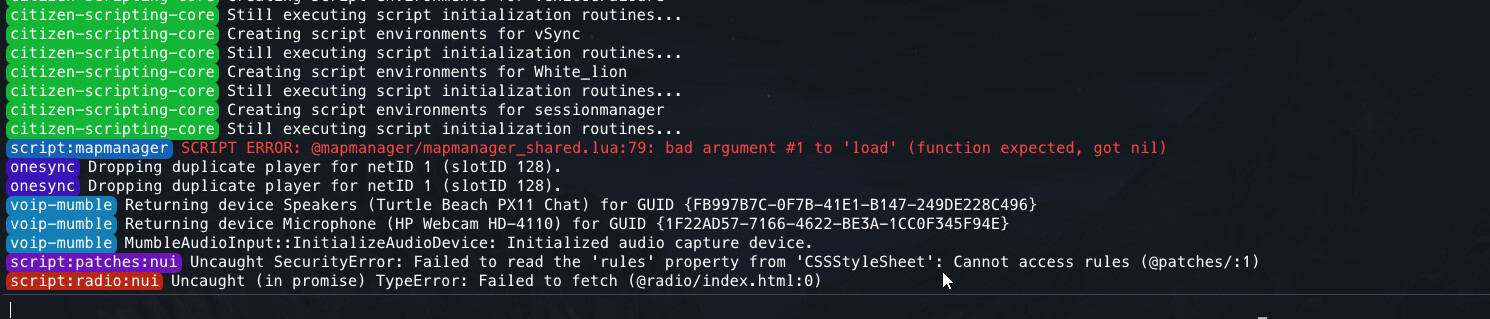 Mapmanager_shared.lua79: bad argument #1 to "load" function expected, got nil - FiveM Client ...