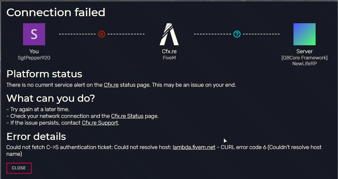 Connection failed 9/29/21 - FiveM Client Support - Cfx.re Community