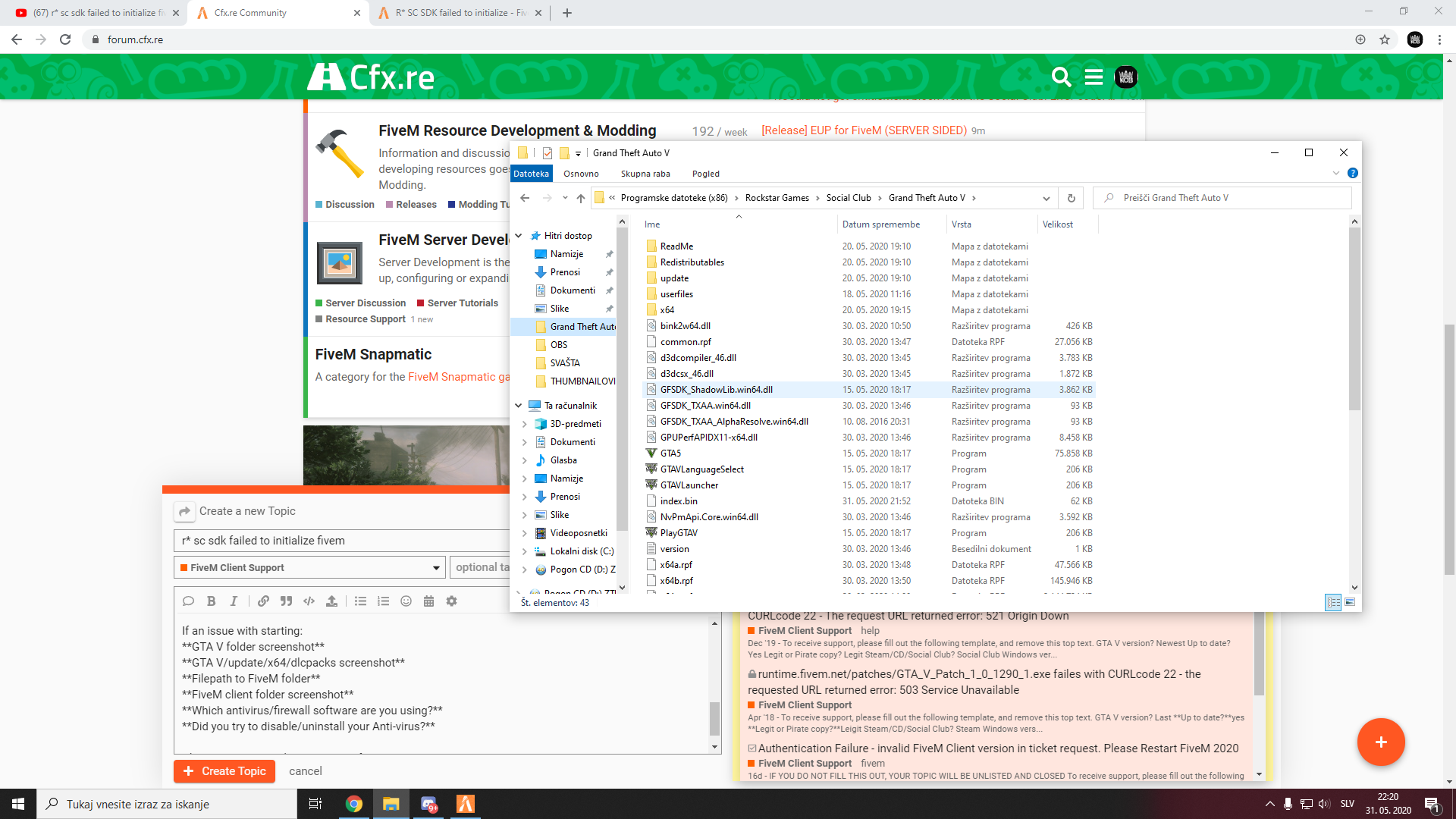 R* sc sdk failed to initialize fivem - FiveM Client Support - Cfx.re Community