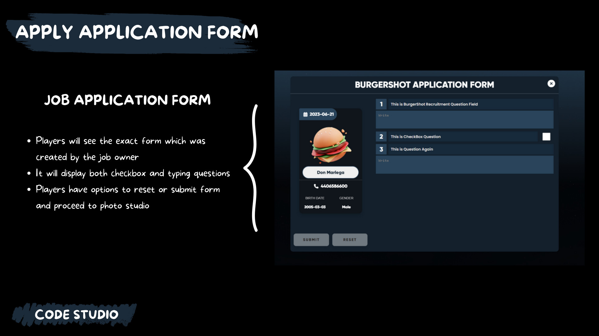 Job Application System | Ingame Forms Creator | [QB / ESX] - FiveM Releases - Cfx.re Community