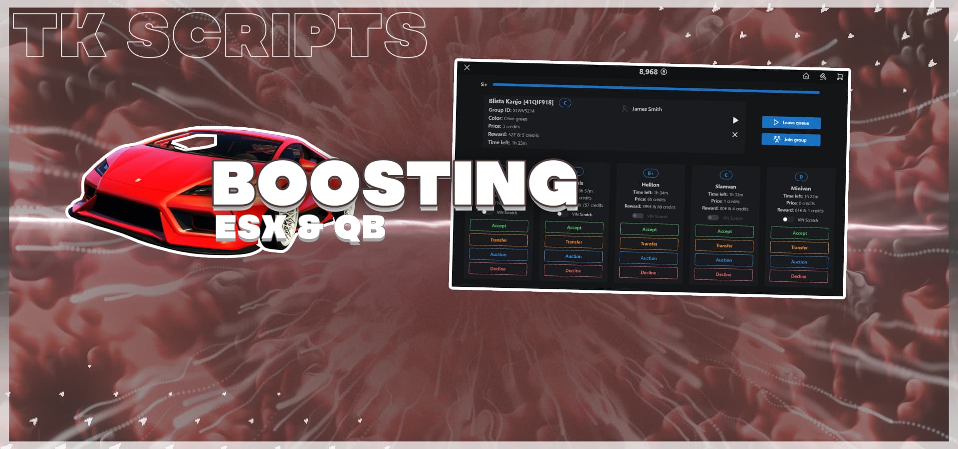 [ESX & QB] tk_boosting - Vehicle Boosting - FiveM Releases - Cfx.re Community