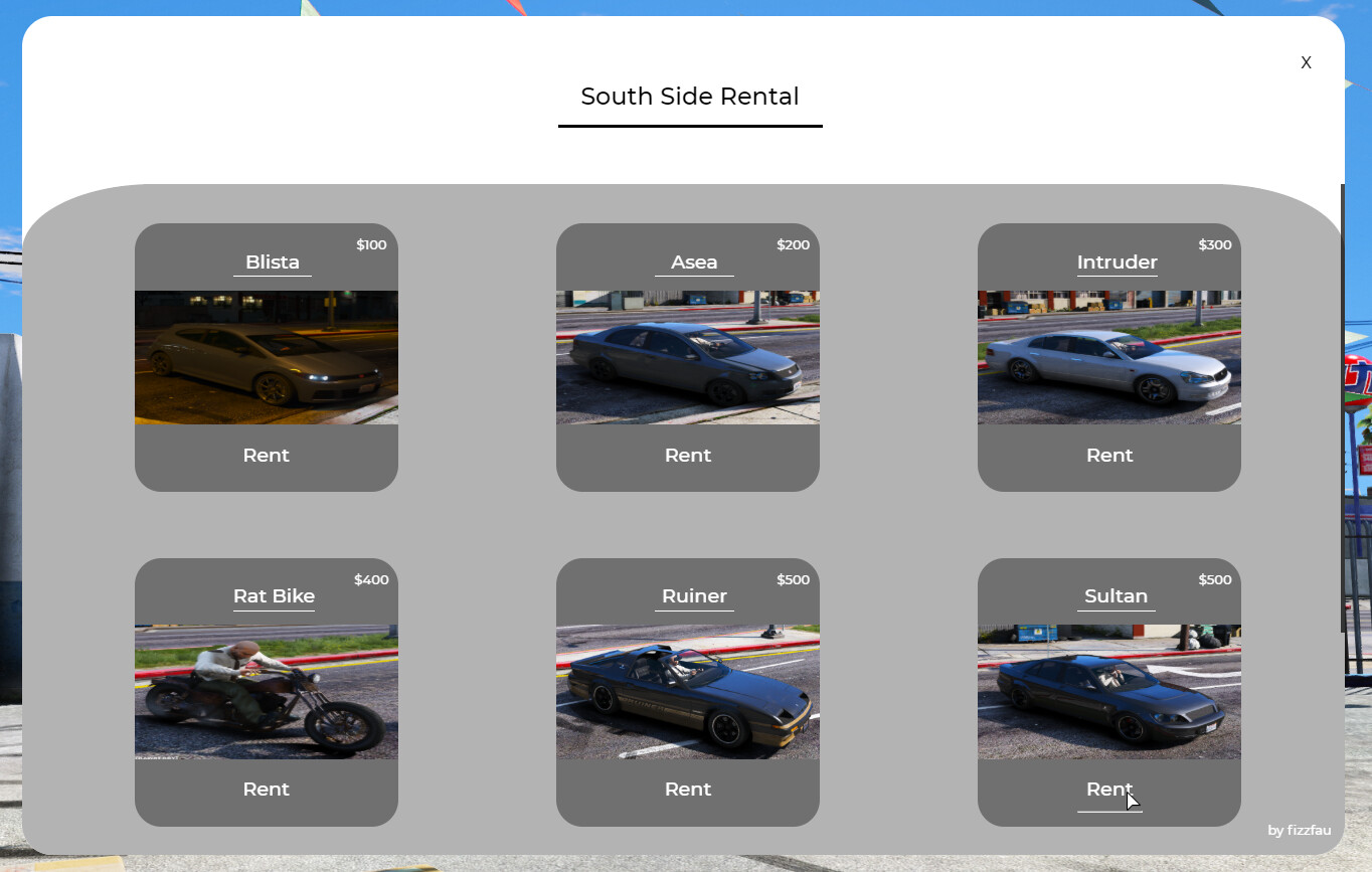 [RELEASE - Free] fizzfau-rental - FiveM Releases - Cfx.re Community