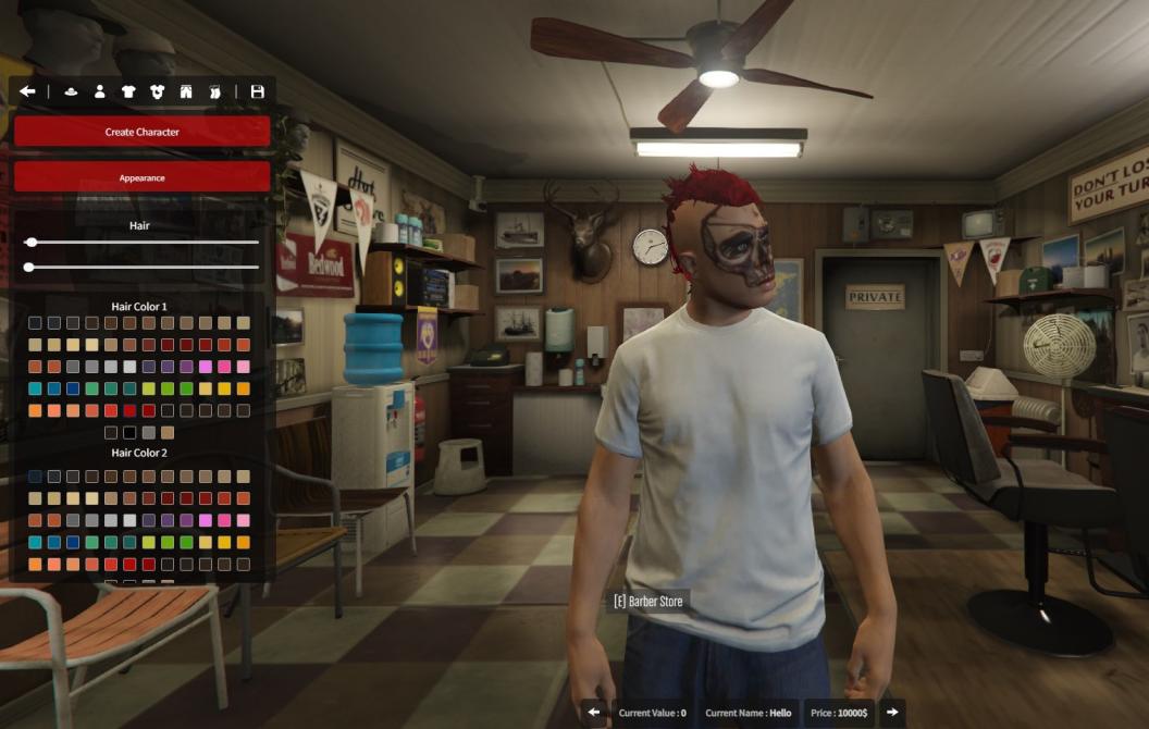 [ESX][QB] Char Creator and Clothes , Barber, Tattoo Shop, Wardrobe ...