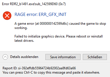 RAGE error: ERR_GFX_INIT - FiveM Client Support - Cfx.re Community