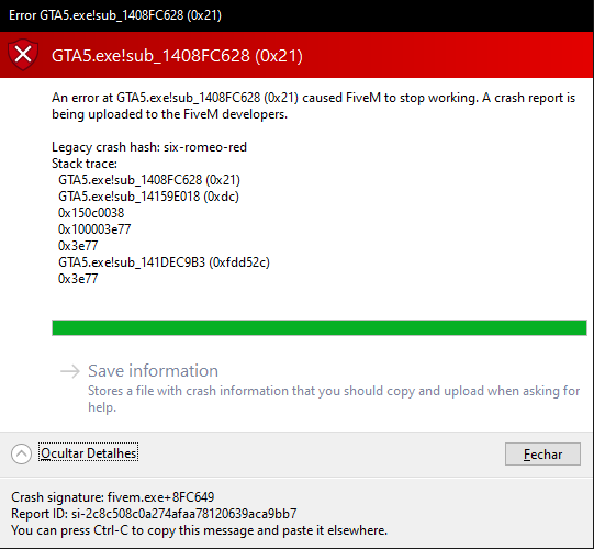 FiveM Crash Six Romeo Red - FiveM Client Support - Cfx.re Community