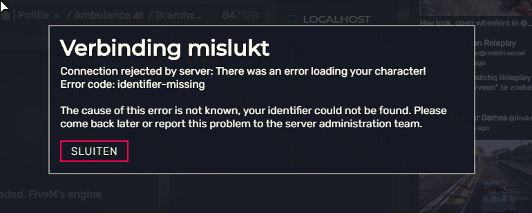 There was an error to loading your character. Identifier missing - ES/ESX - Cfx.re Community