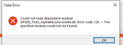Hello I keep geting error code 126 could not load dependent module ...