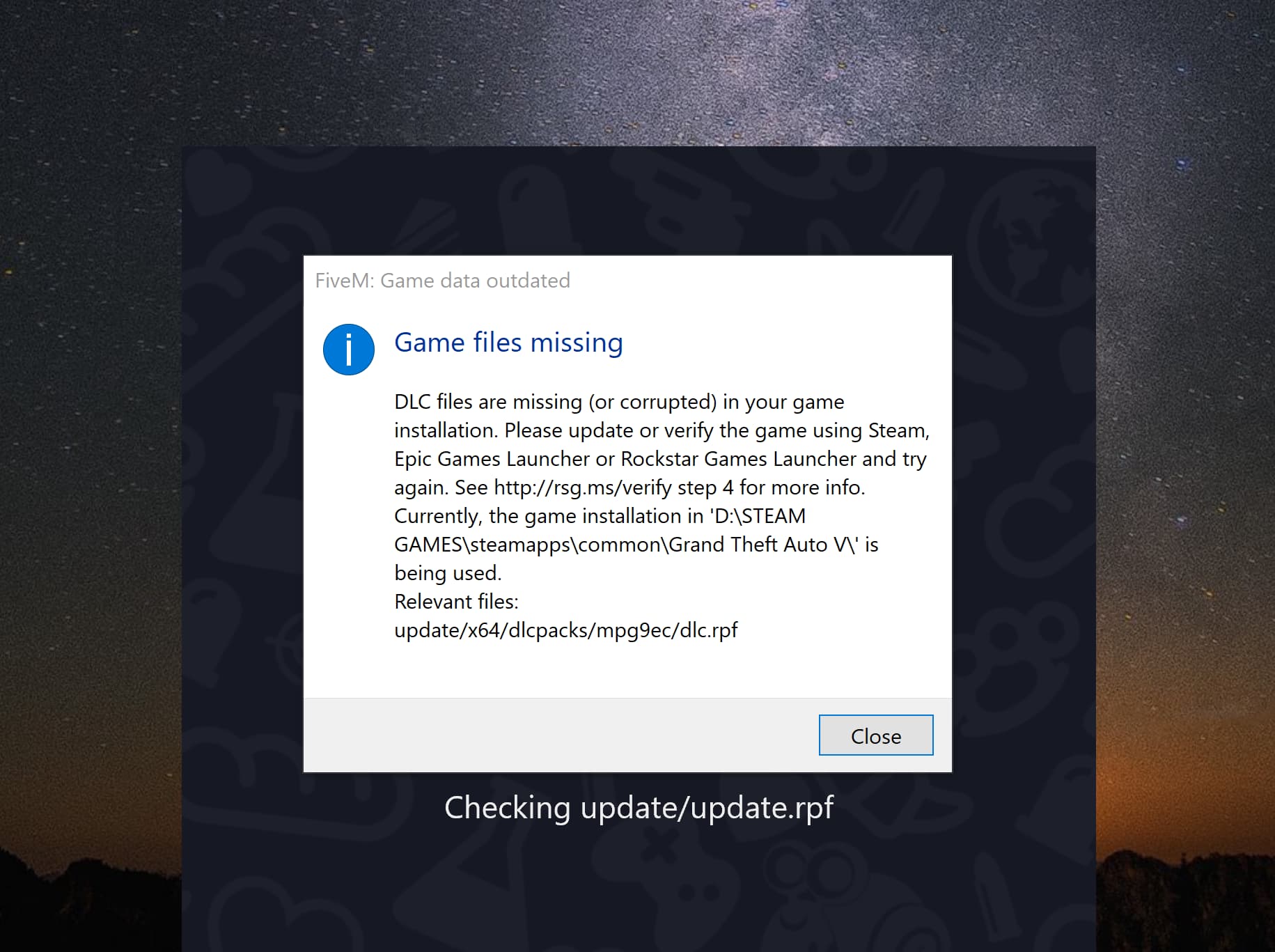 Dlc Files Are Missing Or Corrupted Fivem Client Support Cfx Re