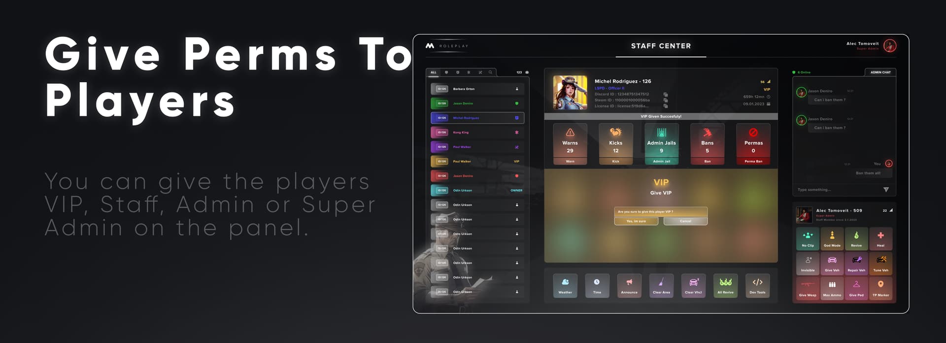 CodeM mStaff - Admin Menu ( Advanced Admin System ) - FiveM Releases ...