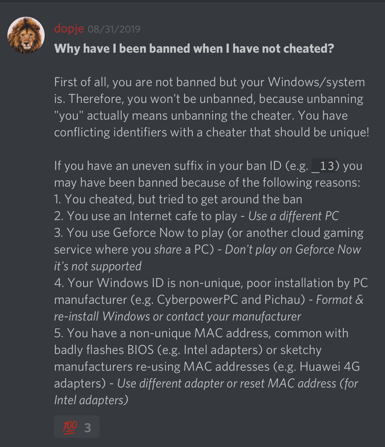 Ban - FiveM Client Support - Cfx.re Community