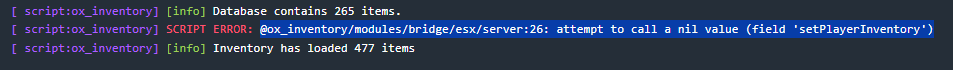Ox_inventory throwing call a nil value (field 'SetPlayerData') error - QBCore - Cfx.re Community