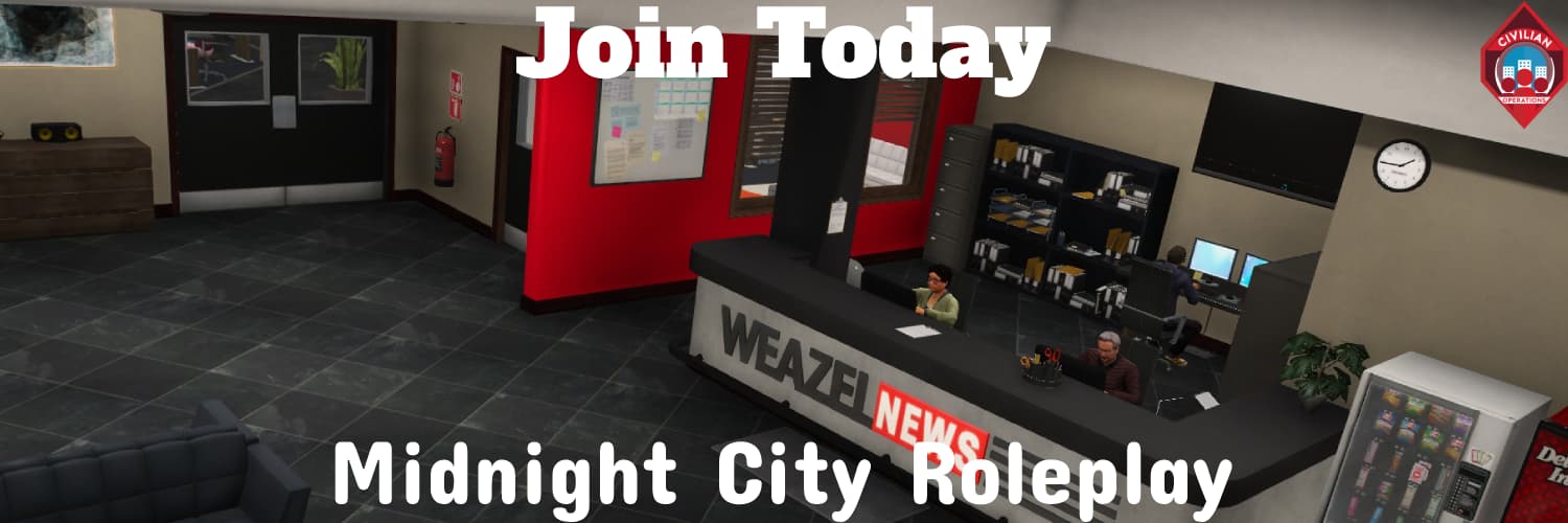 Midnight City Roleplay | Whitelisted | vMenu & Economy | Custom ...