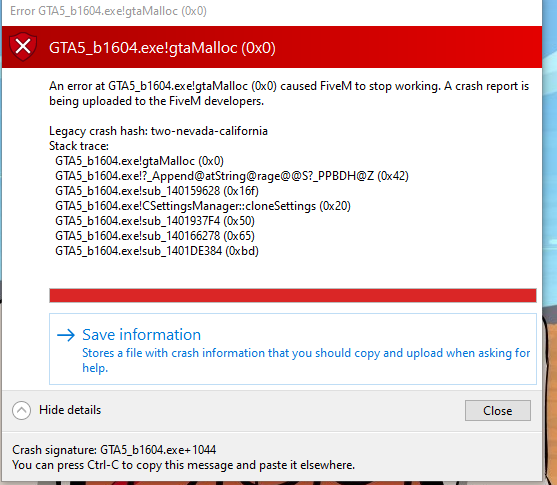 FiveM crashes after being open for only a few minutes if not seconds ...