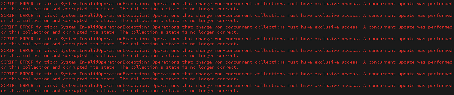 Console error spam (SCRIPT ERROR in tick: System ... Console error spam (SCRIPT ERROR in tick: System ...