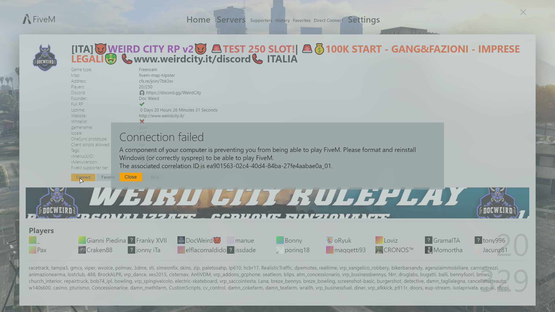 Connection problem windows - FiveM Client Support - Cfx.re Community