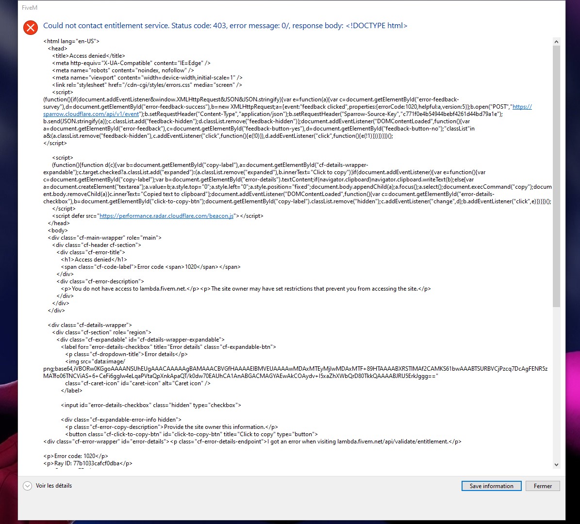 How to fix fivem : could not cntact entitlement service . status code:403 ,error message: 0 ...