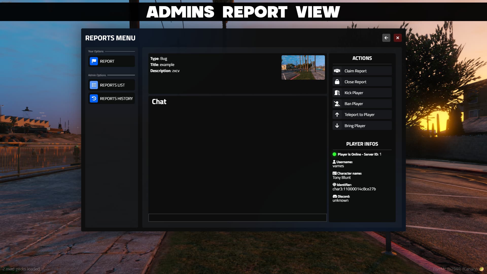 [ESX/QB] VMS_REPORTS | The most advanced report system - FiveM Releases ...