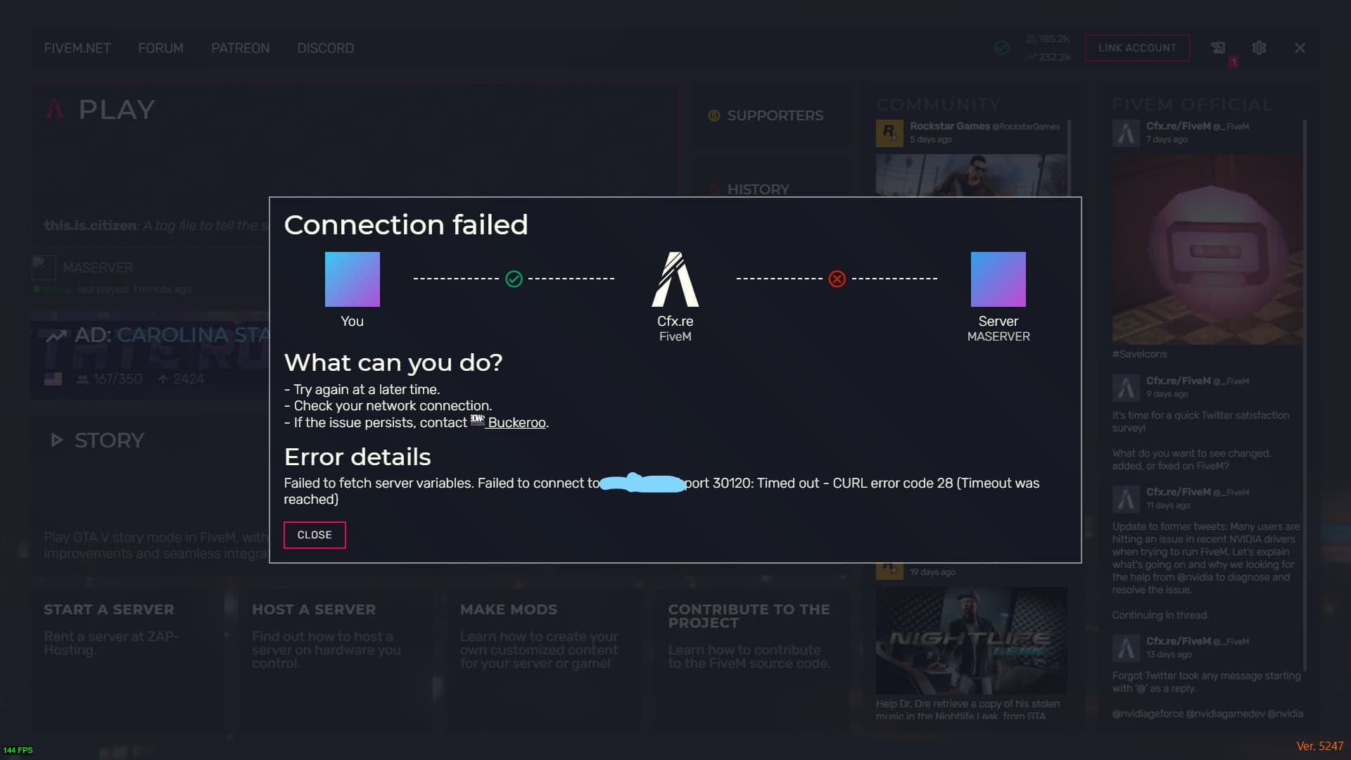 Cant connect to server Cant connect to server