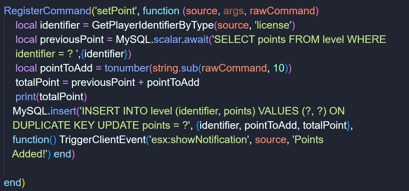 How to run a command with args in ExecuteCommand? - Discussion - Cfx.re Community