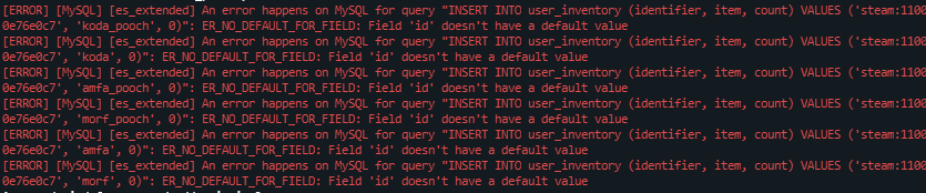 [Help]me with MySQL Error - ES/ESX - Cfx.re Community