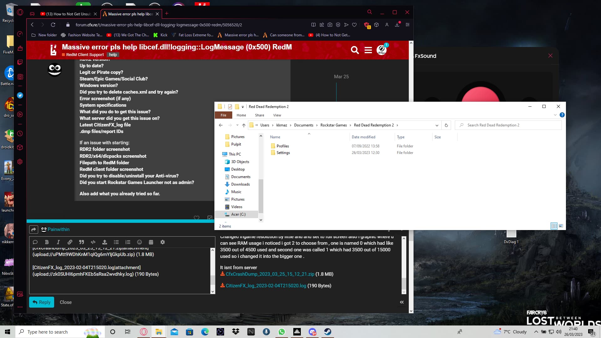 Massive error pls help libcef.dll!logging::LogMessage (0x500) RedM ... Massive error pls help libcef.dll!logging::LogMessage (0x500) RedM ...