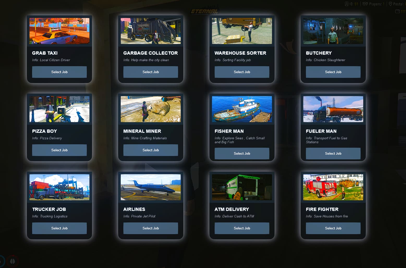 Renzu_jobcenter - Jobcenter UI with Multijobs History Selector - FiveM Releases - Cfx.re Community