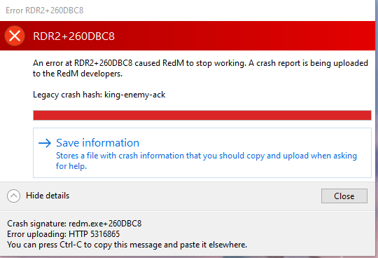 RedM Crash When joining Server - RedM Client Support - Cfx.re Community