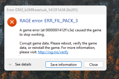 RAGE error: ERR_FIL_PACK_# - FiveM Client Support - Cfx.re Community