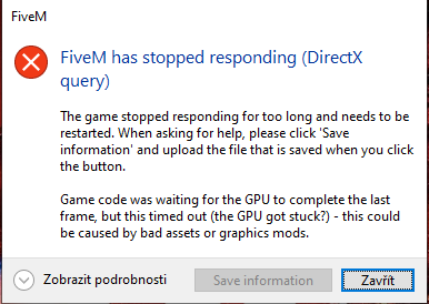 fivem has stopped responding (directx query) - FiveM Client Support - Cfx.re Community