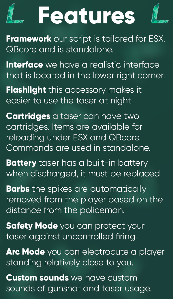 [ESX/QB/Standalone] Realistic Taser - FiveM Releases - Cfx.re Community