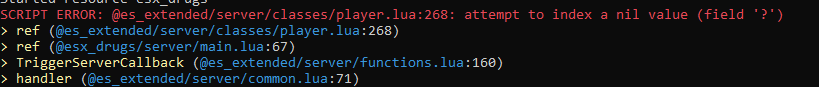 Esx_drugs error (Help!) - ES/ESX - Cfx.re Community