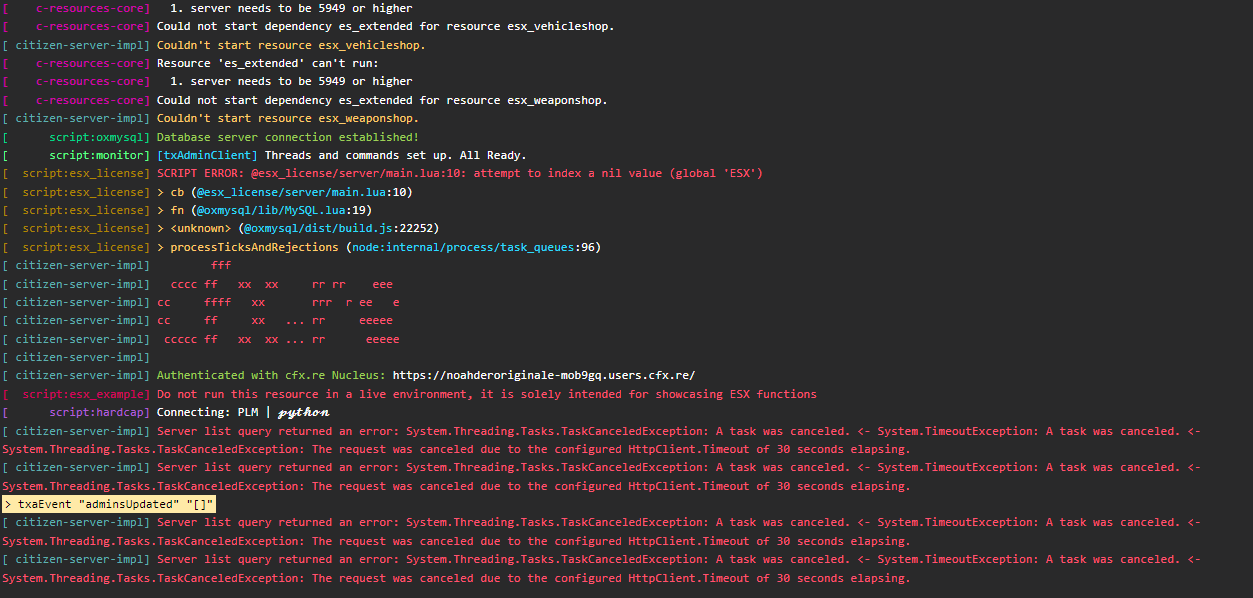 Localhost Stuck At Loading Scripts With A Error Esesx Cfxre
