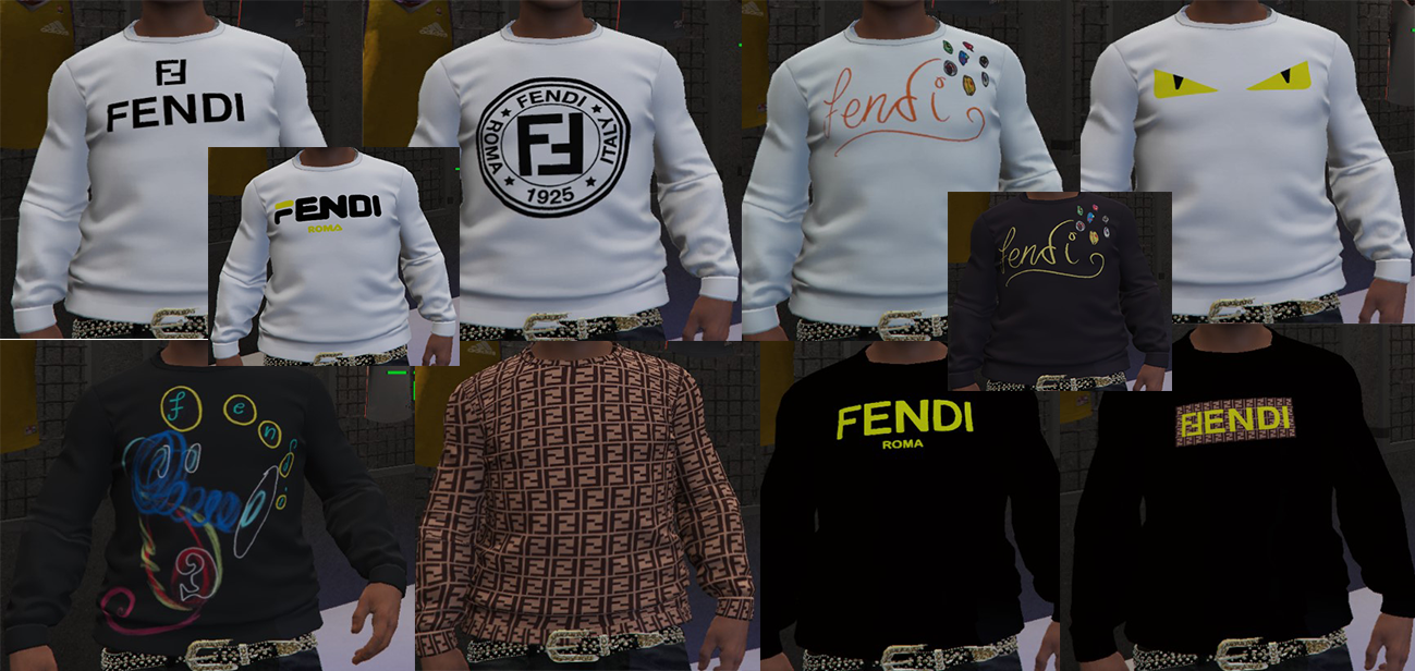 [REALEASE][PAID] Best Designer Fendi Male Clothing Pack (10 T-Shirts ...