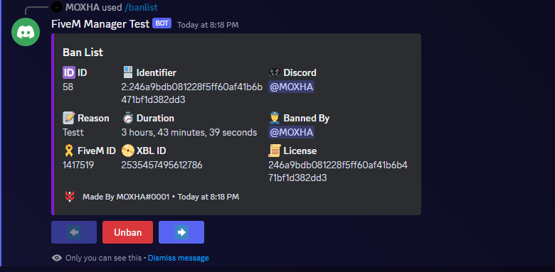 [FREE] [ABANDONED] [ESX/QBCore] Discord Manager Bot - Easy setup, A great management bot for ...