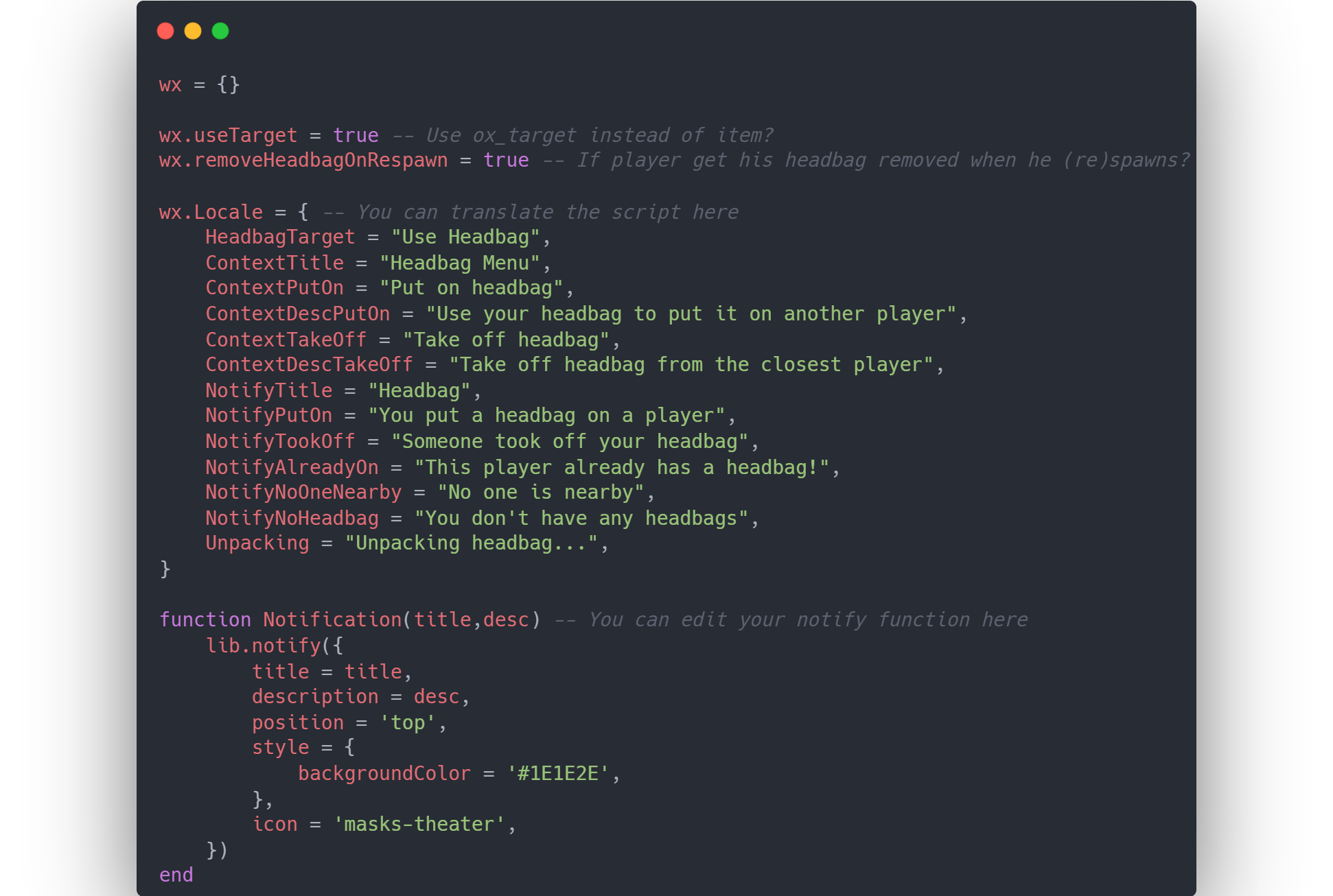 [FREE] [OX] WX Headbag - Put bag on other player's head so he can't see - FiveM Releases - Cfx ...