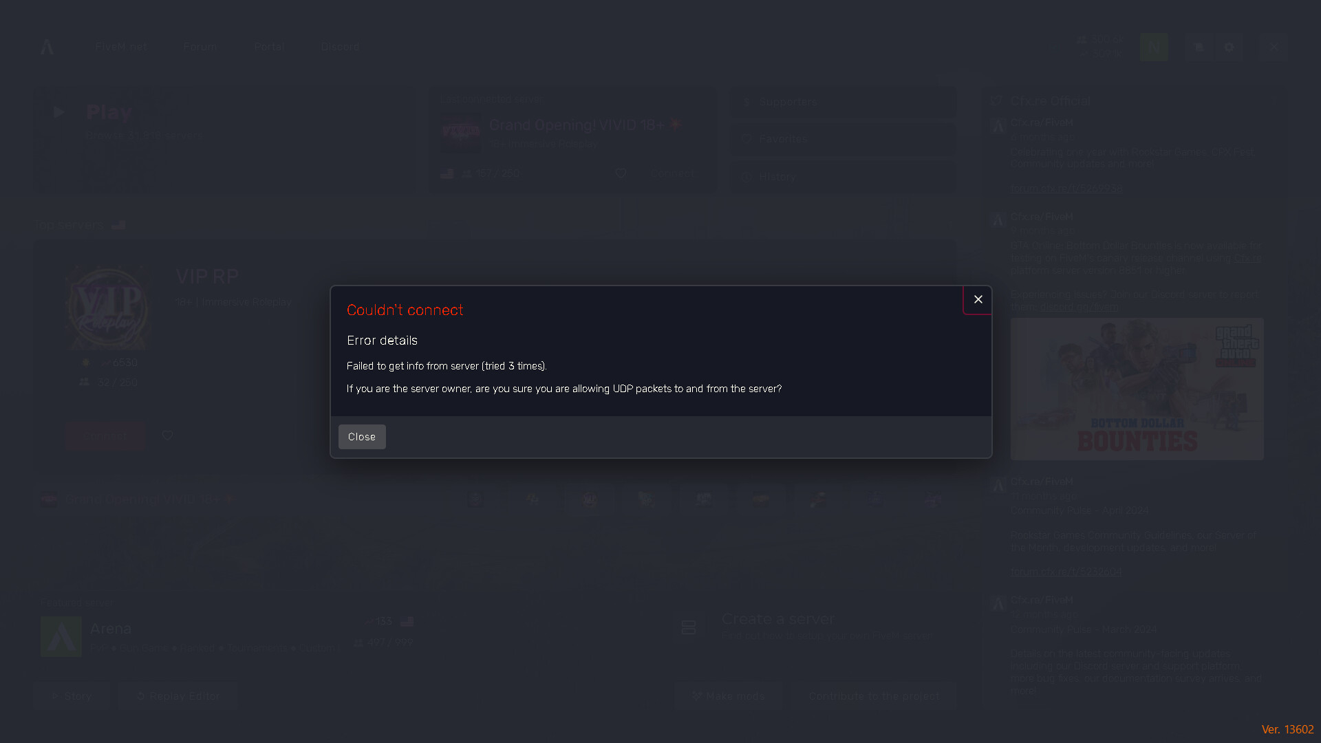 I am not able to connect to any servers - FiveM Client Support - Cfx.re ...