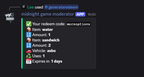 Redeem code system - FiveM Releases - Cfx.re Community