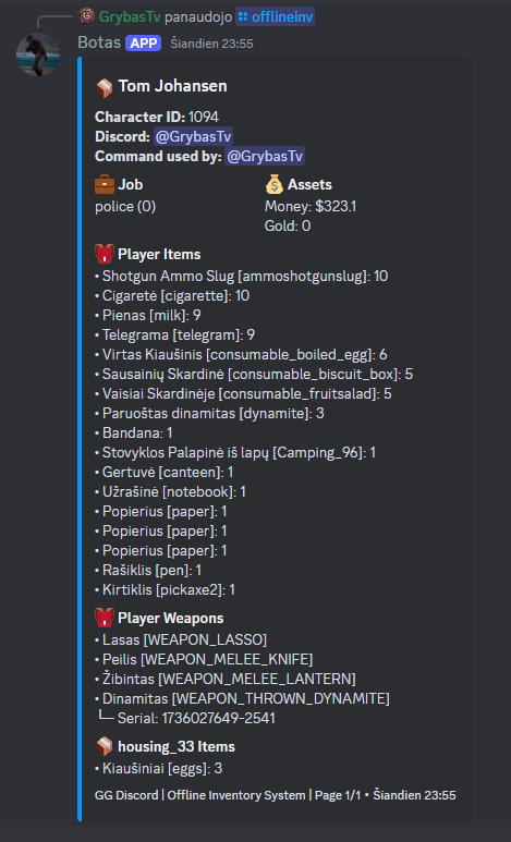 RedM VORP: Scripts · GG Discord Admin Tool