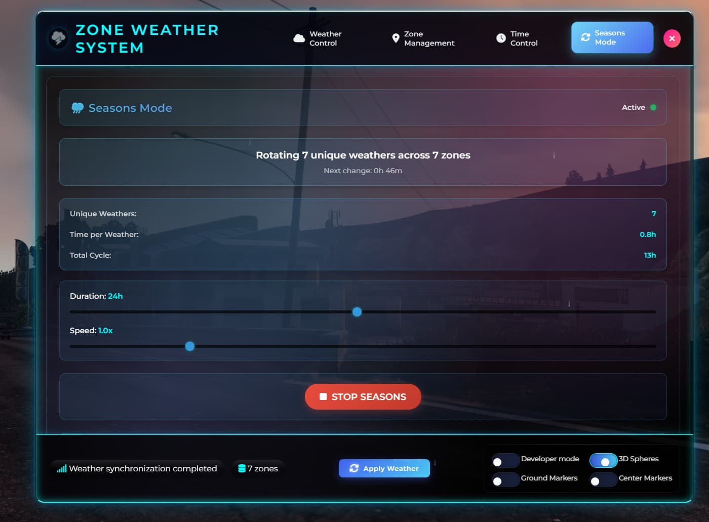 Zone Weather System v2.0 [ESX/QB/QBOX] Now with Time Control AND Season ...