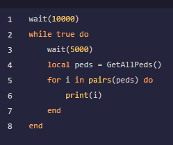 [HELP] GetAllPeds(): how to get single value from list - Discussion ...