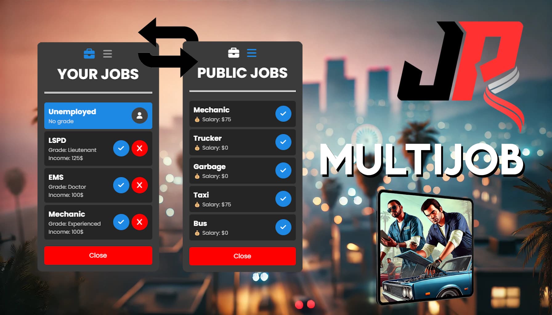 [PAID] JP-MultiJob [QB / QBOX] - FiveM Releases - Cfx.re Community