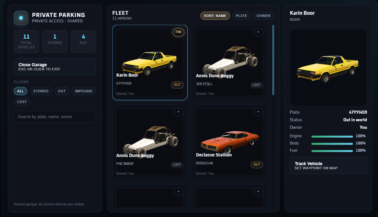 Advanced Garages With Persistent vehicles and More - FiveM Releases ...