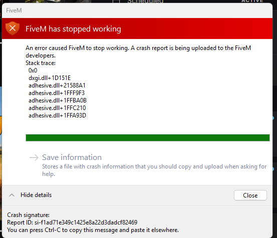 fivem stopped working 0x0 dxgi.dll and adhesive.dll - FiveM Client ...