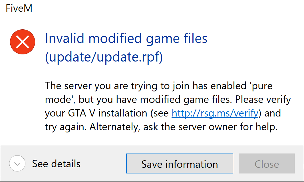 PureMode error - FiveM Client Support - Cfx.re Community