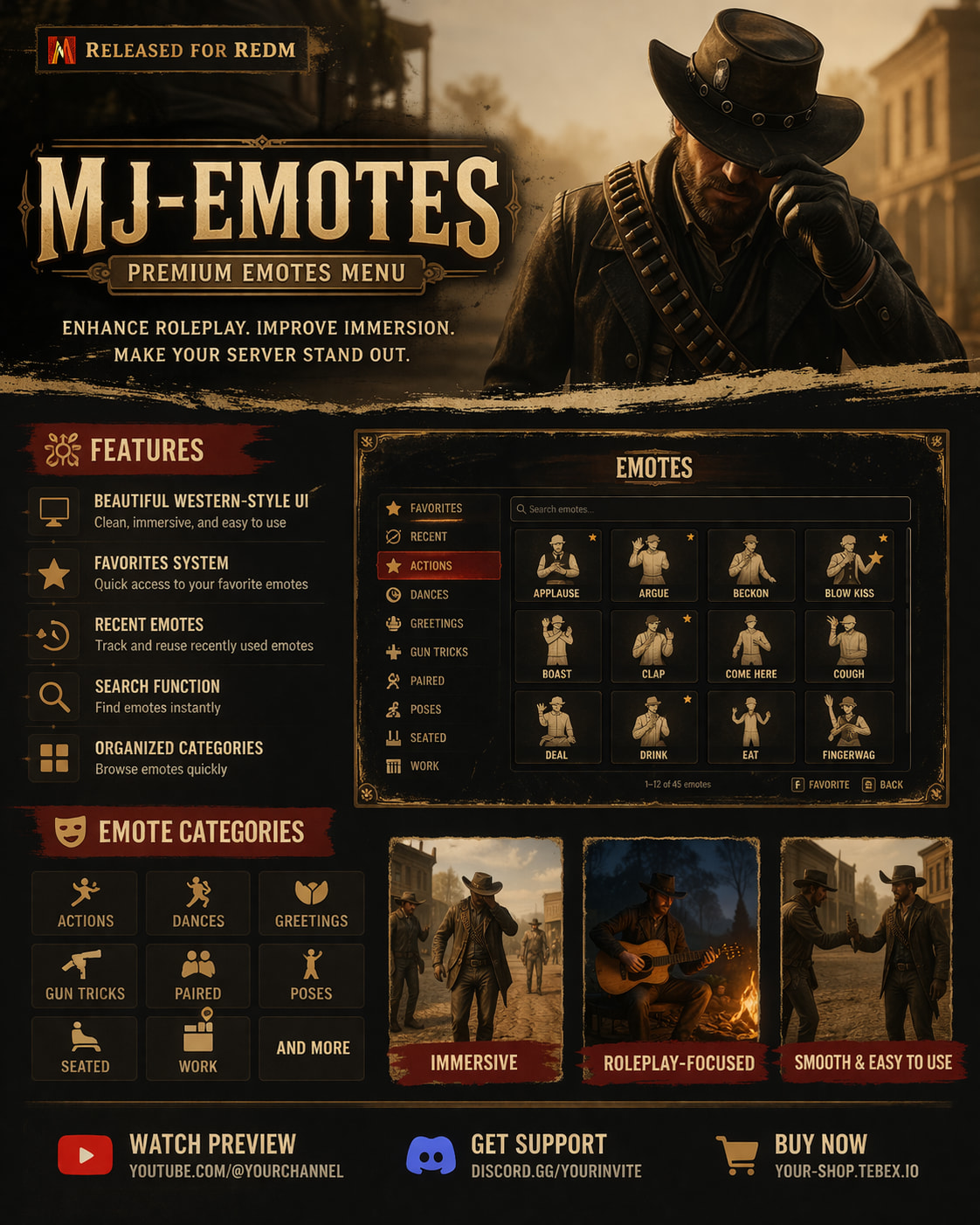 [PAID] MJ-Emotes | Premium Emotes Menu for RedM - RedM Releases - Cfx ...