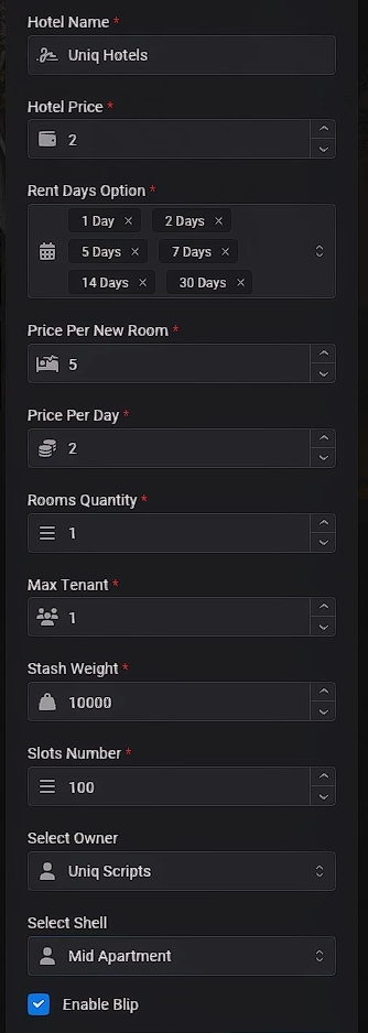 [PAID] Advanced Hotels Creator [ESX/QB/QBOX] - FiveM Releases - Cfx.re ...