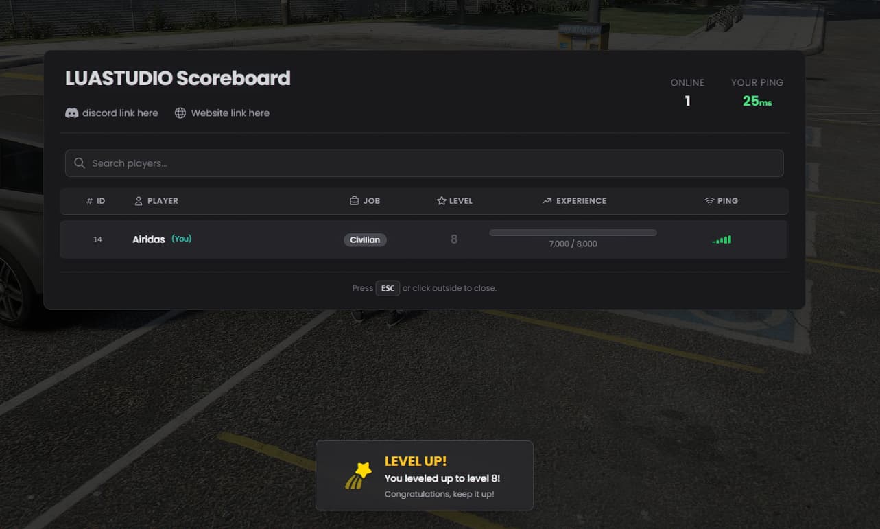[PAID] SCOREBOARD/EXP SYSTEM - FiveM Releases - Cfx.re Community