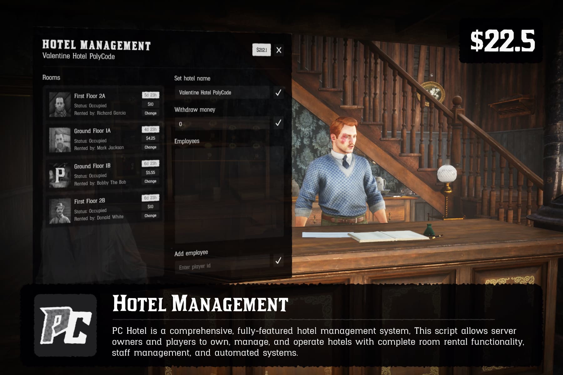 [PAID][VORP][RedEM:RP] Hotel Management System - RedM Releases - Cfx.re ...