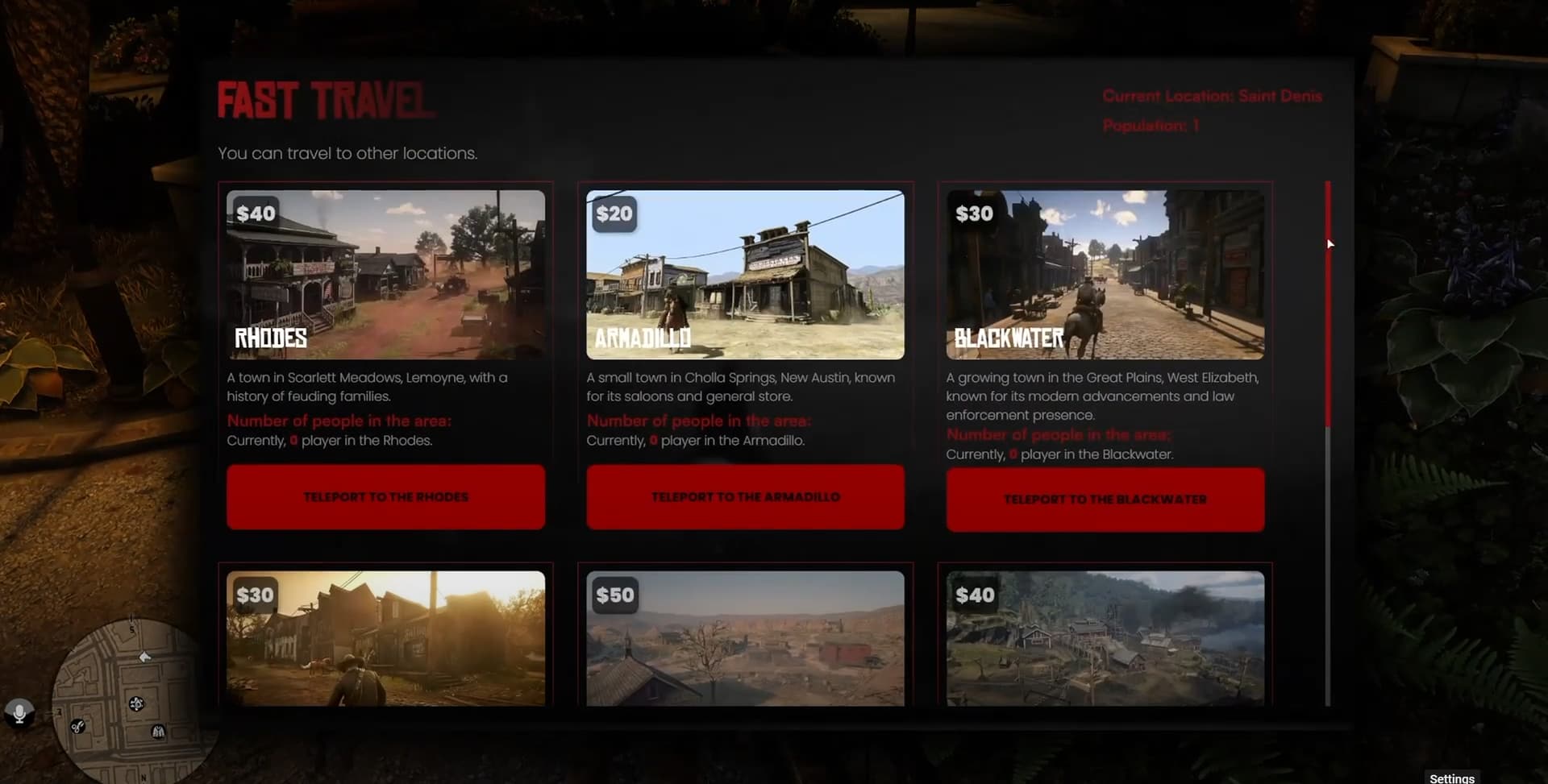 Ez_FastTravel | [All Frameworks (RSG/ VORP/ REDEM/...)] Fast Travel ...