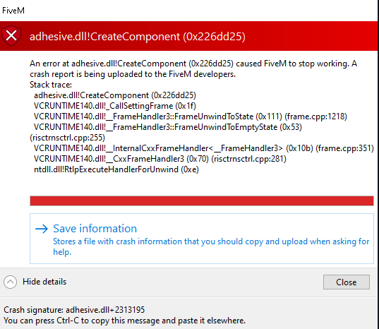 Fivem crash - FiveM Client Support - Cfx.re Community